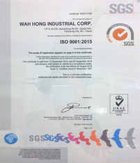 WAH HONG INDUSTRIAL CORP. - Awards and Certificates
